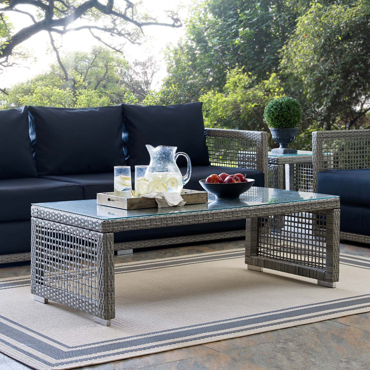 Aura Rattan Outdoor Patio Coffee Table by Modway — Lexmod