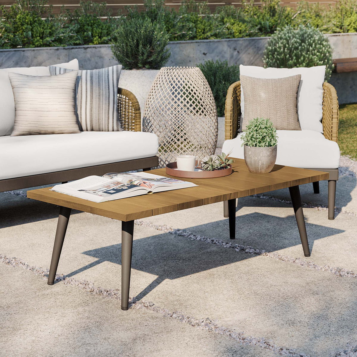 Meadow Outdoor Patio Teak Wood Coffee Table by Modway — Lexmod
