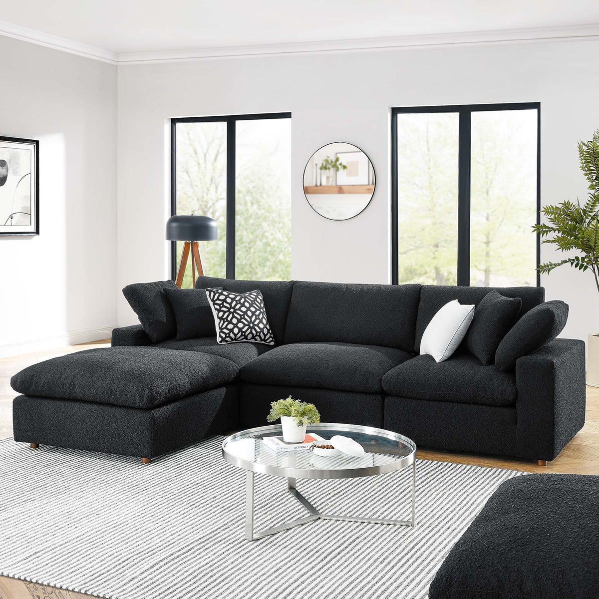 Black sectional sofa store